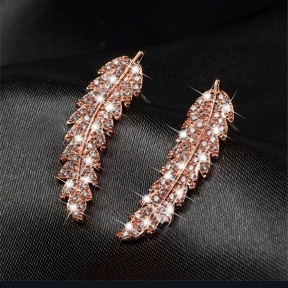 Jewelry | Stunning Rose Gold Ear Climbers With Rose Gold Czs | Poshmark